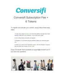 Conversifi Subscription Fee + 6 Tokens 6th edition | 9781954169067, 978 ...