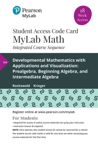 MyLab Math Access Code (up to 18-weeks) for Developmental Mathematics ...
