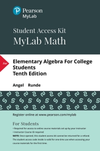 MyLab Math with Pearson eText Access Code (24 Months) for Elementary Algebra for College ...