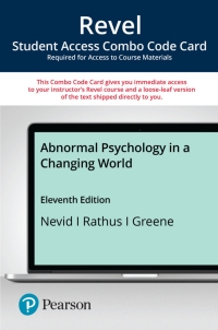 Revel + Print Combo Access Code for Abnormal Psychology in a Changing World 11th edition ...