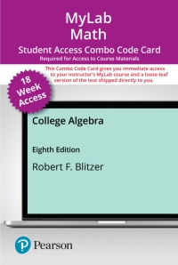MyLab Math with Pearson eText + Print Combo Access Code for College Algebra 8th edition ...