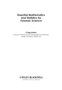 Essential Mathematics and Statistics for Forensic Science 1st edition ...