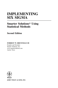 Implementing Six Sigma 2nd edition | 9780471265726, 9780471476320 ...