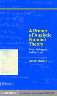 A Primer of Analytic Number Theory 1st edition | 9780521813099 ...