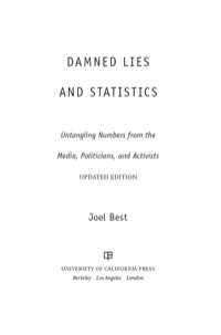 Damned Lies and Statistics 1st edition | 9780520274709, 9780520953512 ...