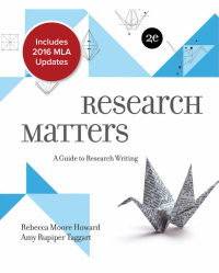 Research Matters MLA 2016 Update 2nd edition | 9780073405940 ...