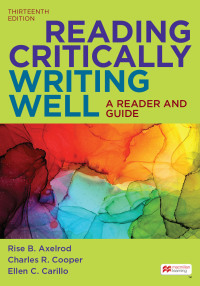 Reading Critically, Writing Well 13th edition | 9781319332297 ...