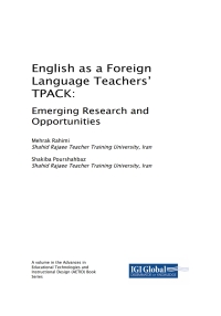 English as a Foreign Language Teachers' TPACK | 9781522562672 ...