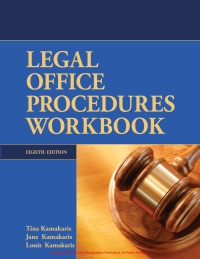 Legal Office Procedures Workbook, 8th Edition 8th edition ...