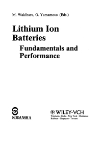 Lithium Ion Batteries: Fundamentals and Performance 1st edición ...